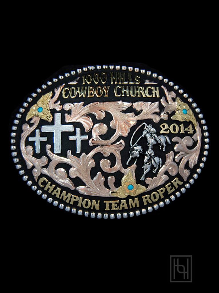 Oval w/ Bead Belt Buckle- Custom Belt Buckles by Hyo Silver