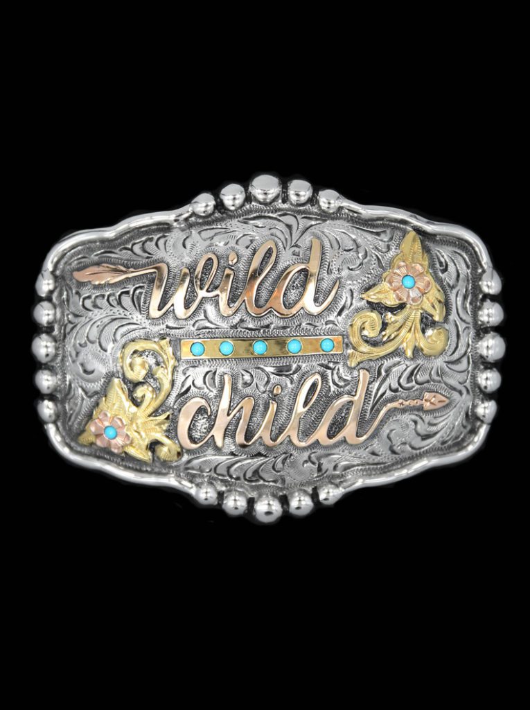 Wyoming Belt Buckle- Custom Trophy Buckles by Hyo Silver