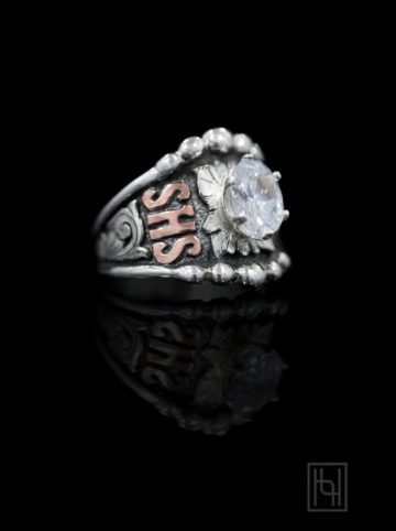 Personalized Western Classic Class Ring - Sterling Silver