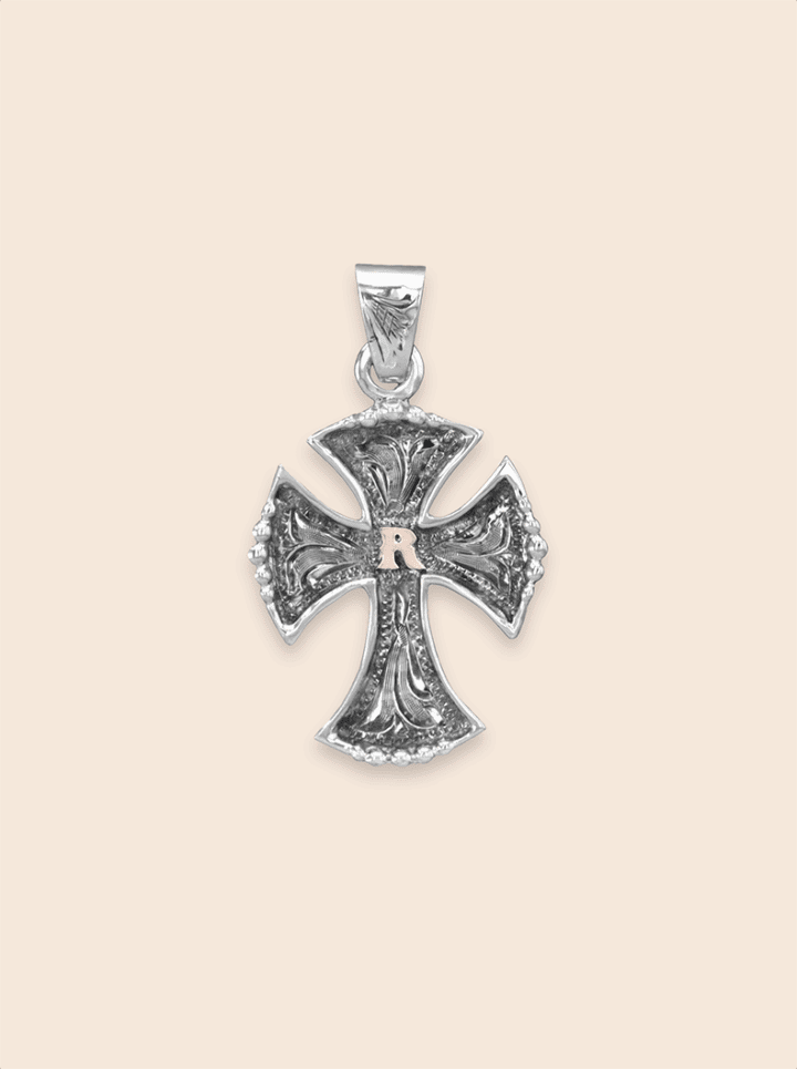 Custom Flared Cross Pendant | Hyo Silver Personalized Jewelry