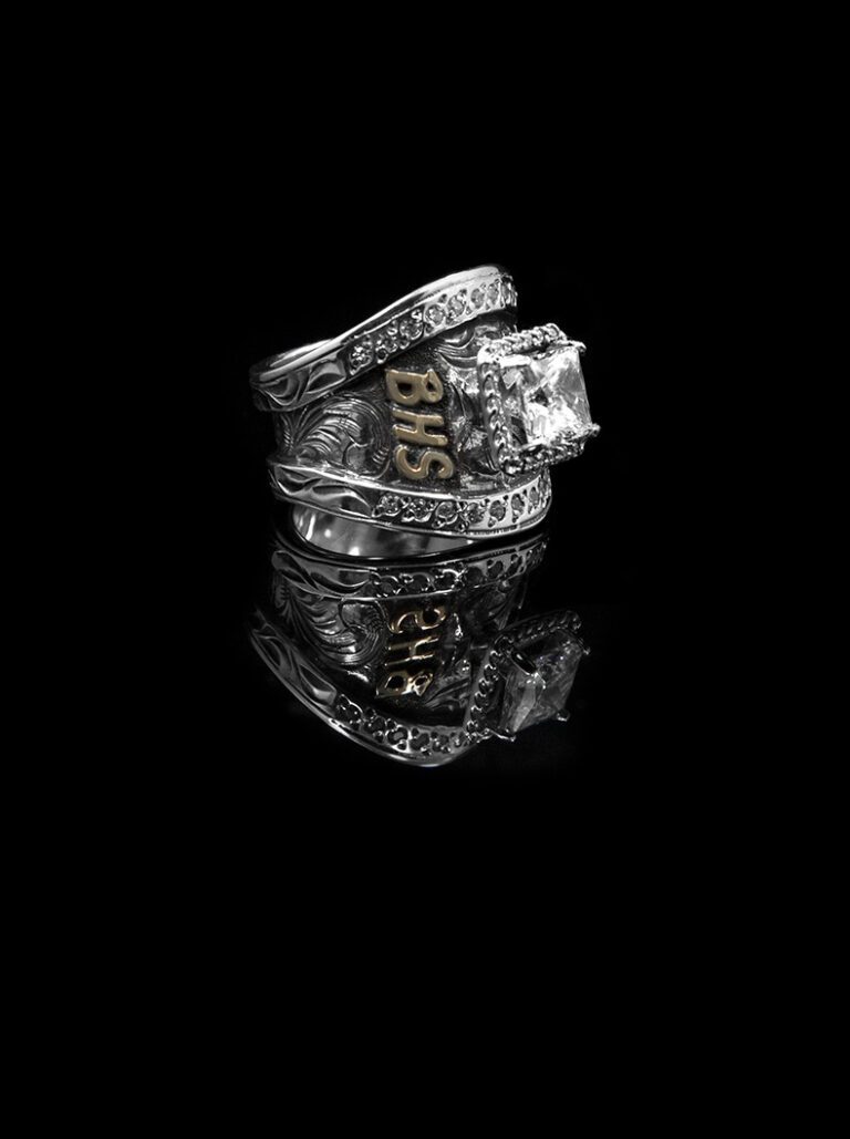 Personalized Crystal & Solitaire Statement Ring - Rings by Hyo Silver