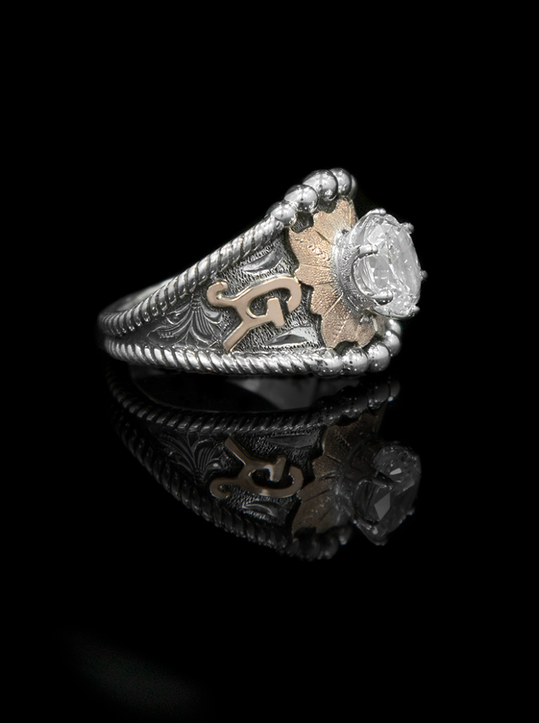 Custom Rope & Crystal Ring - Custom Rings by Hyo Silver