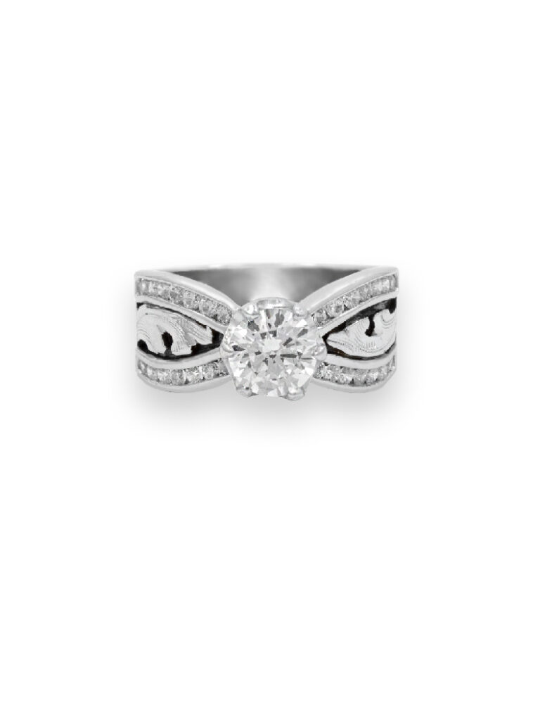 Sterling Silver Bow Tie Solitaire Crystal Ring | Hyo Silver