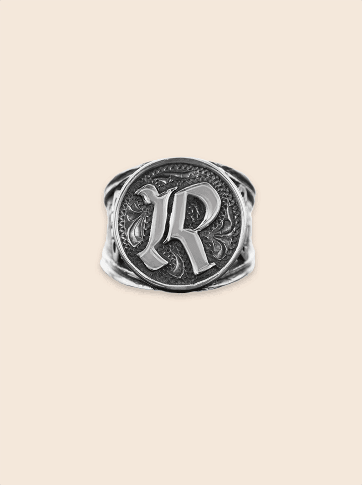 Men's Traditional Insignia Ring - Personalized Rings by Hyo Silver